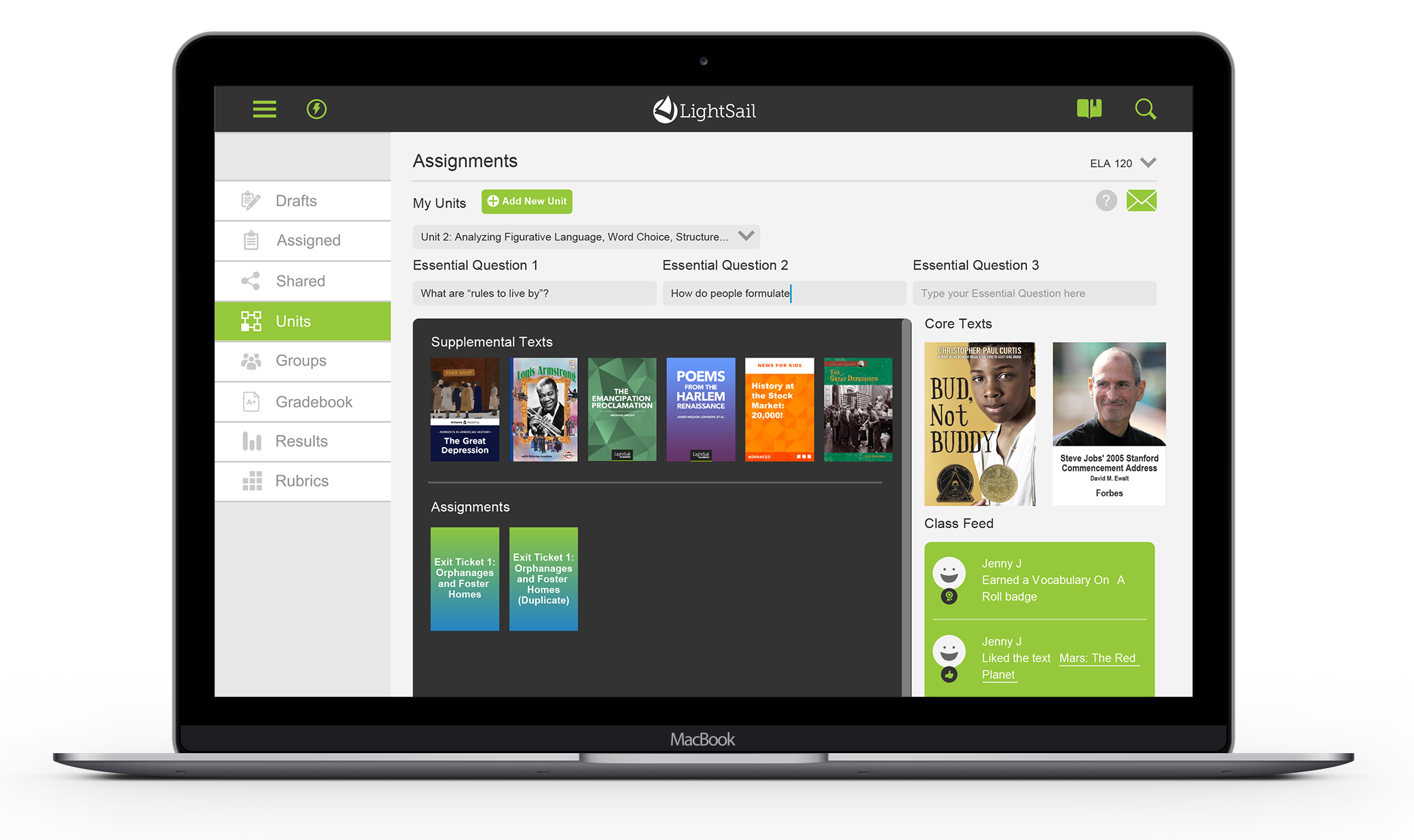 Content Builder Teacher View - LightSail Education